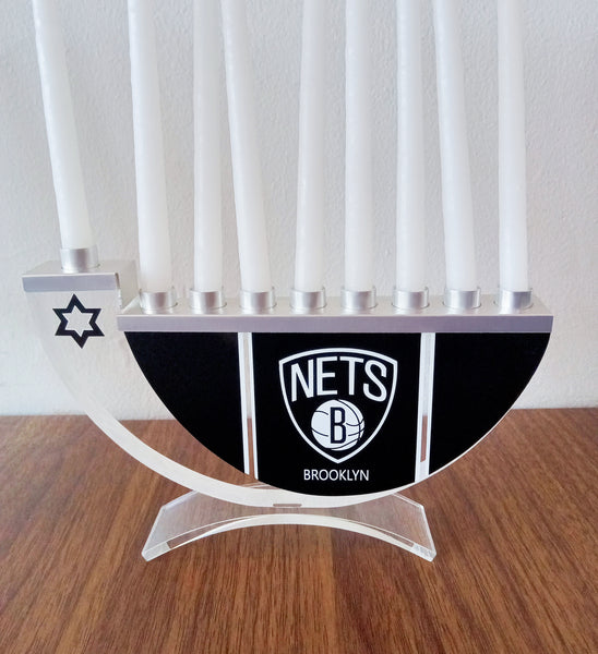Brooklyn Nets Menorah | Basketball Menorah For Hanukkah – Sports Kippahs